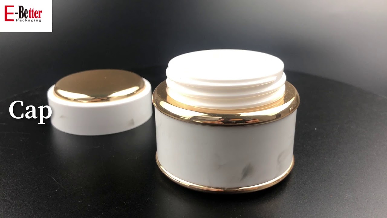 Marble double wall cosmetic jar