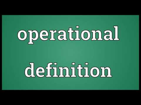 Operational definition Meaning