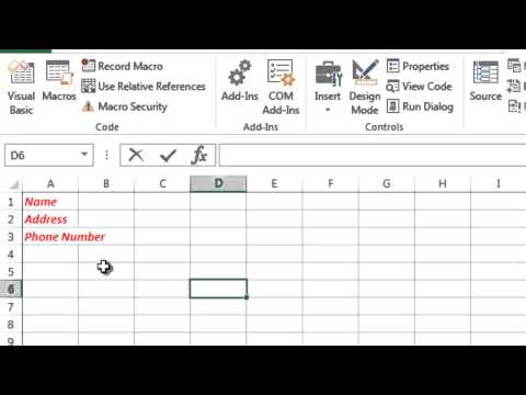 Excel 2013 Tutorial 19: Intro to Macros