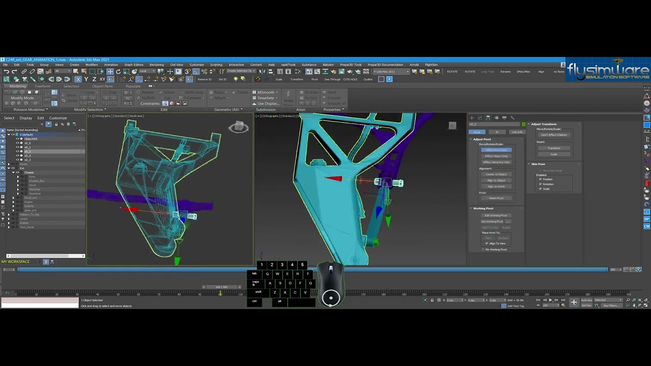 Flysimware IK LIMB SOLVER ANIMATION LIMITED TO SINGLE AXIS TUTORIAL