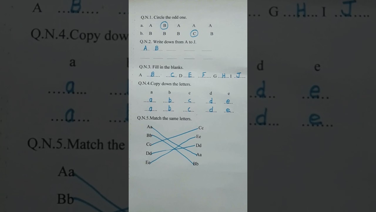 Sample of Nursery Questions for the Exam | Nursery worksheets | #shorts