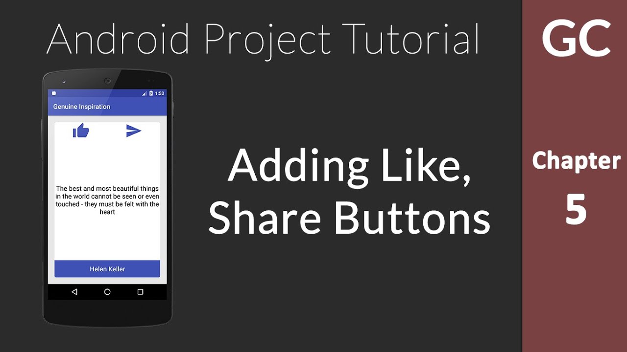 Android Tutorial 5 : Adding Like, Share Buttons