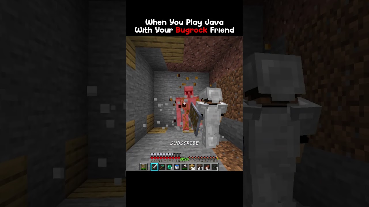When You Play Java With Your Bugrock Friend #minecraft #mlgclutch #pvp #clutch #manhunt