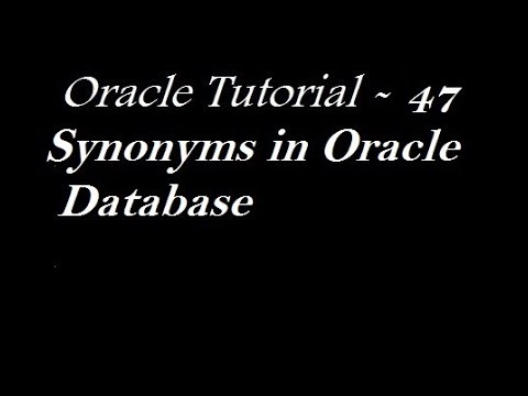 Synonyms in Oracle Database