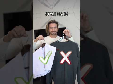 The BEST way to hang your sweaters and long sleeve shirts | Alex Costa #Shorts