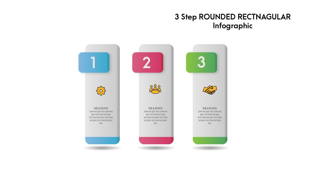 4.Adobe Illustrator Design - 3 Step Rectangular Infographic