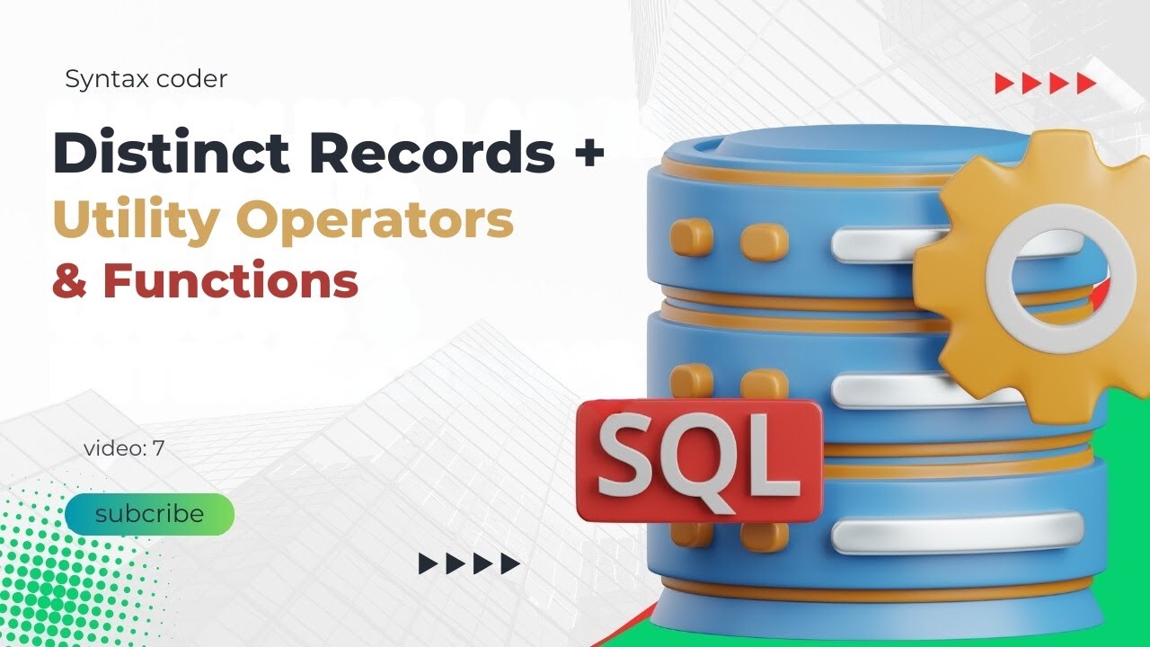 SQL & PostgreSQL: Select Distinct Records + Utility Operators & Functions #sql #postgresql #video