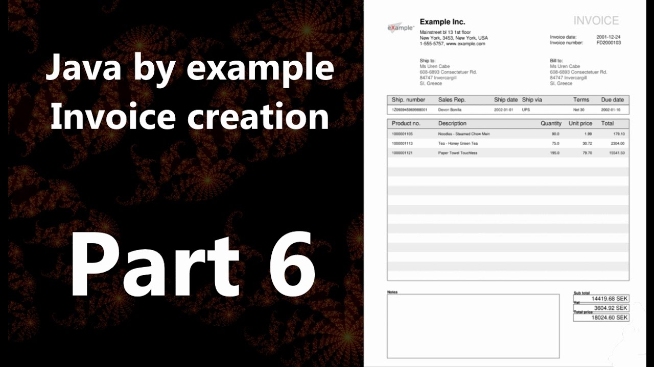 Invoice creation part 6 (Java by Example)