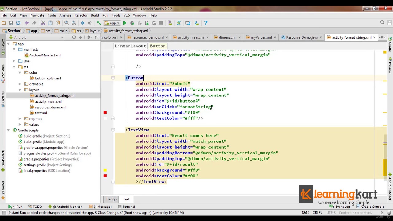 using formatting strings in android
