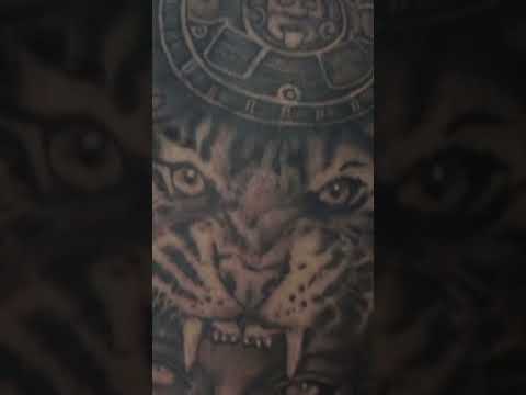 Aztec Tattoo Sleeve 🔥 Check out the full video on our channel! 🔥 #tattooing #art #tattooartist #ad
