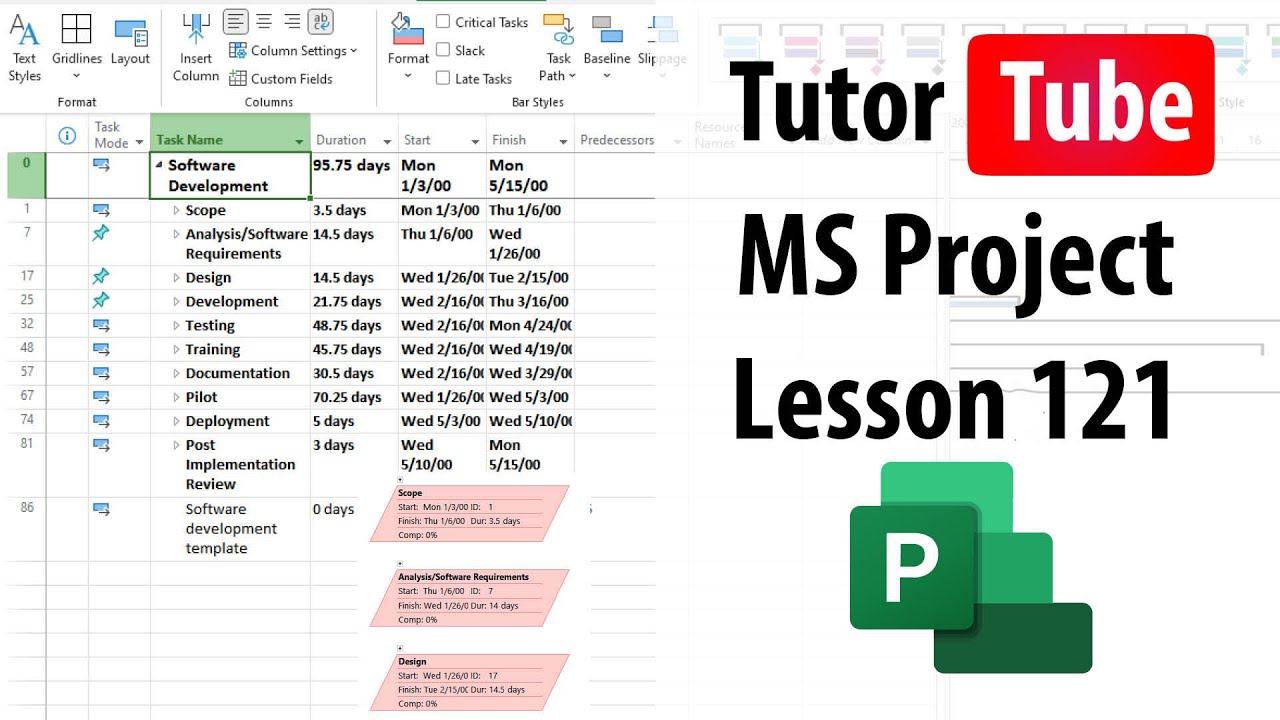 Microsoft Project - Lesson 121 - Adding in Internal Hyperlinks