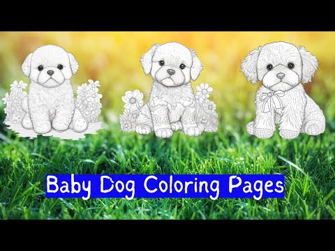 BABY DOG COLORING PAGE