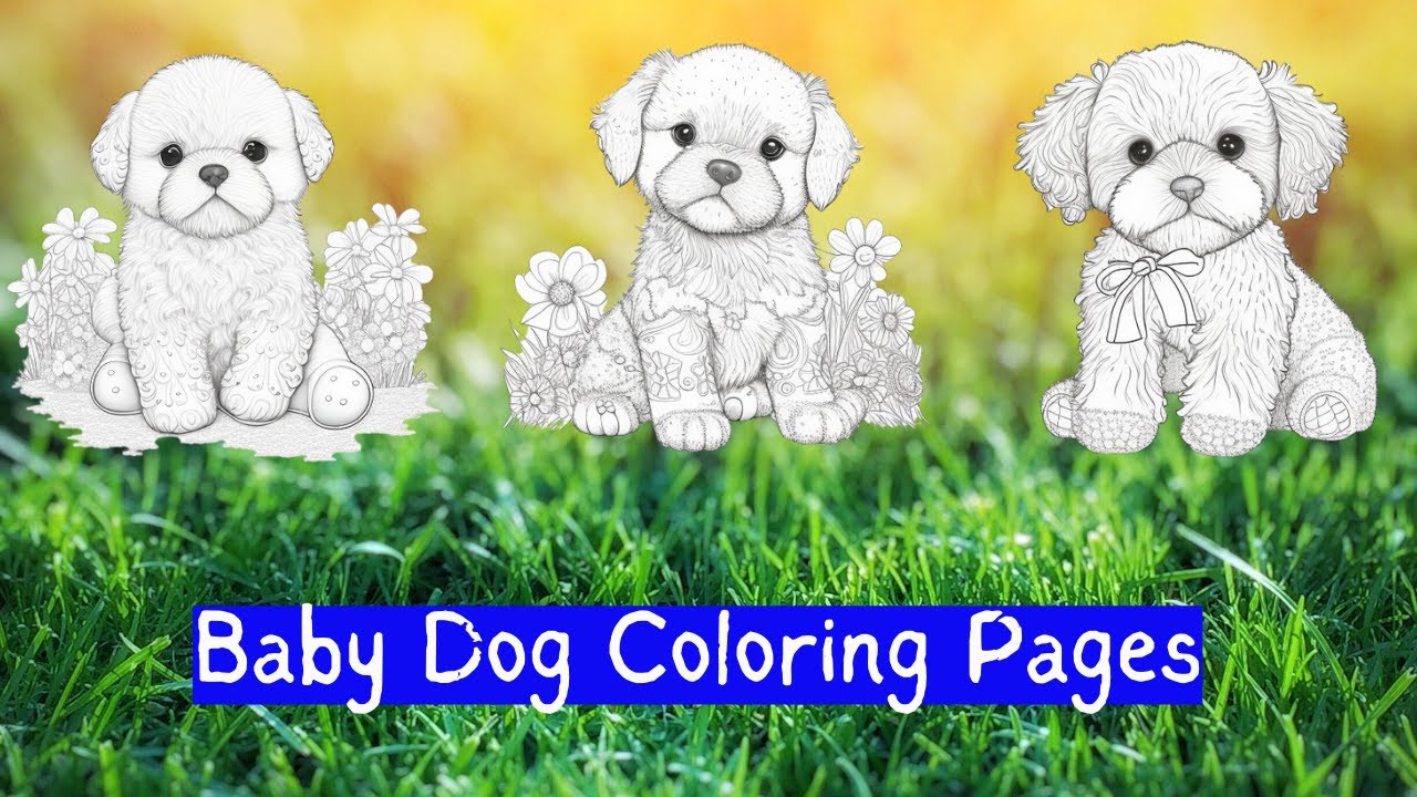 BABY DOG COLORING PAGE