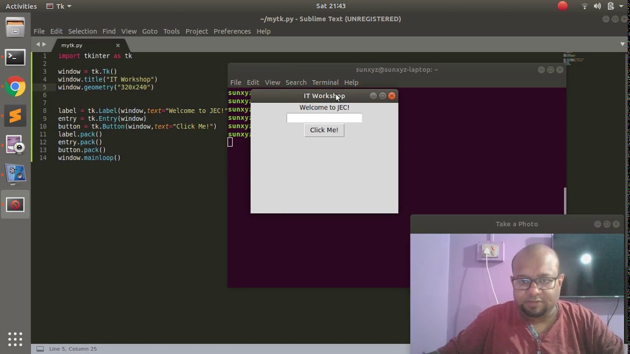 IT Workshop - Unit 4 - 5. GUI programming using Tkinter