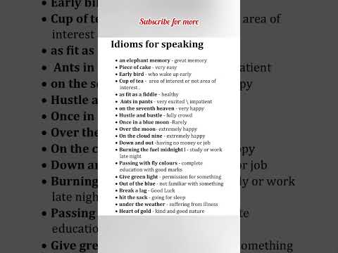 Idioms for speaking πβ
#english #idioms #shorts