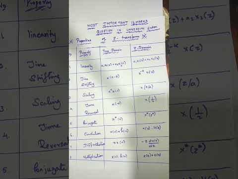Properties of Z transform : Hint for 16 marks Ques | Signals and Systems | Digital Signal Processing