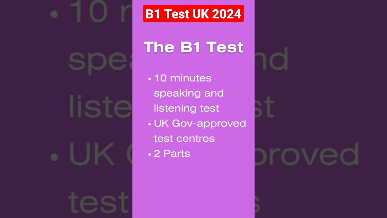 B1 Test Explained Under 60 Seconds | English Visa for Spouse Visa UK