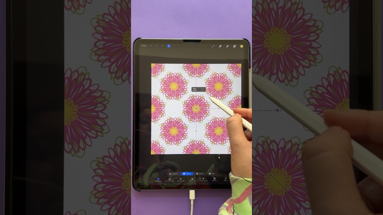 Easy flowers pattern in procreate #pattern #procreate #procreatetutorials