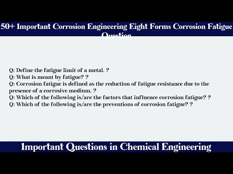 MCQ Questions Corrosion Engineering Eight Forms Corrosion Fatigue with Answers
