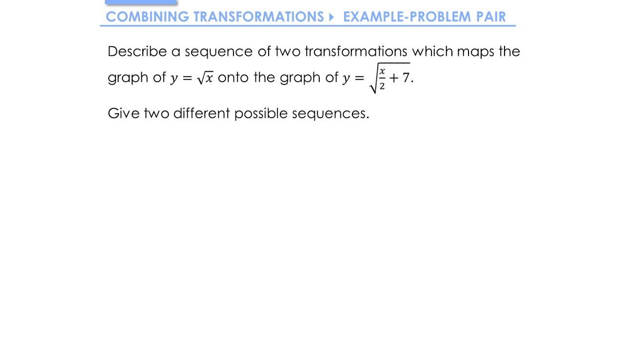 Graph Transformations » 2.6 Combining Transformations » Example (A-Level Maths)