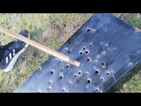Shooting steel with my 85 pound korean bow
