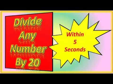 Vedic maths trick / Dividing any number by 20