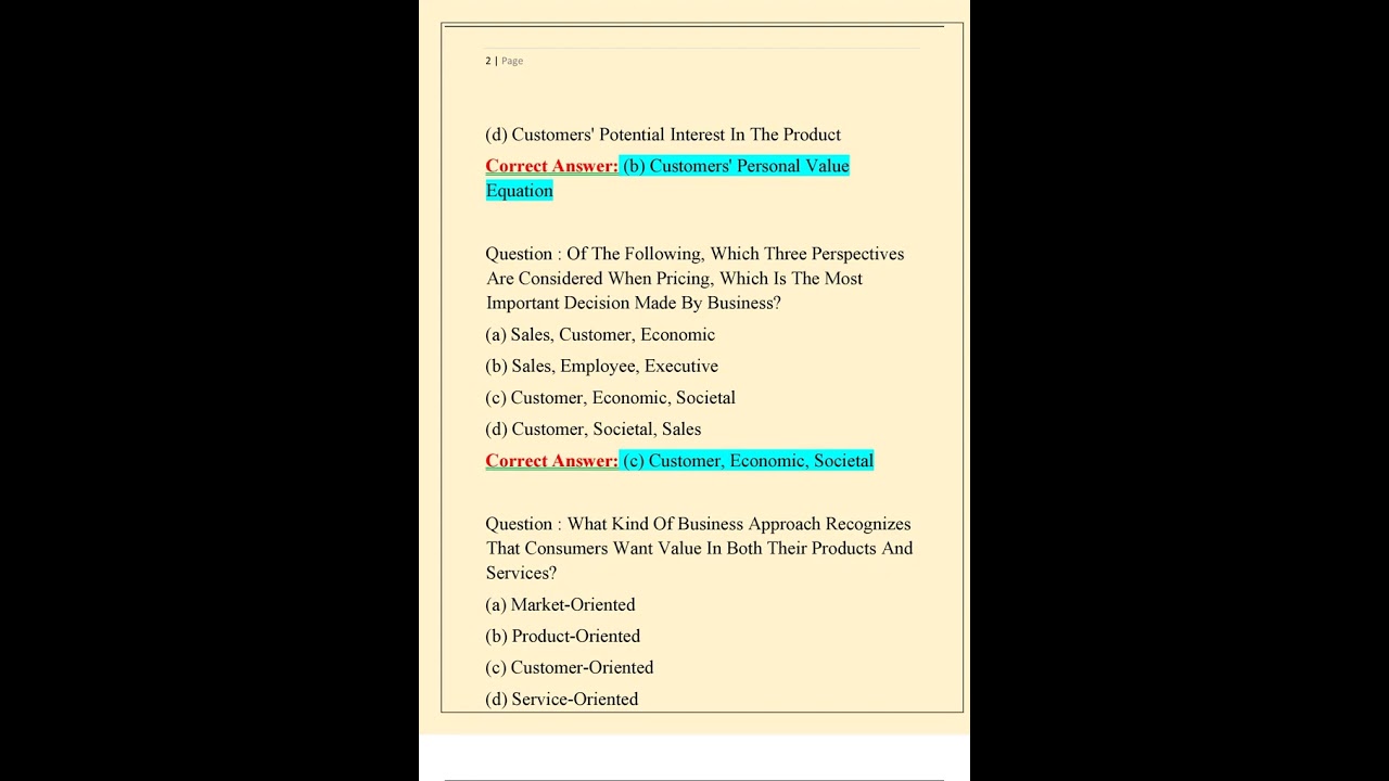 BUS203 PRINCIPLES OF MARKETING   SAYLOR DIRECT CREDIT FINAL EXAM