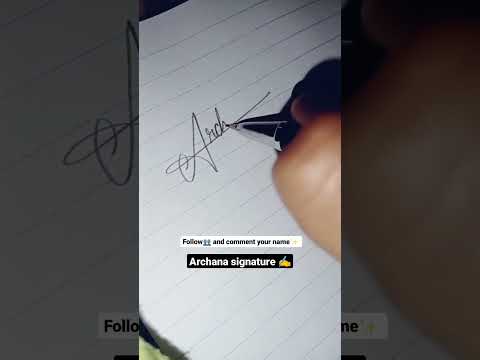 Archana calligraphy sign ✍️ \\ like comment and subscribe 🥰#calligraphy #signature #archana