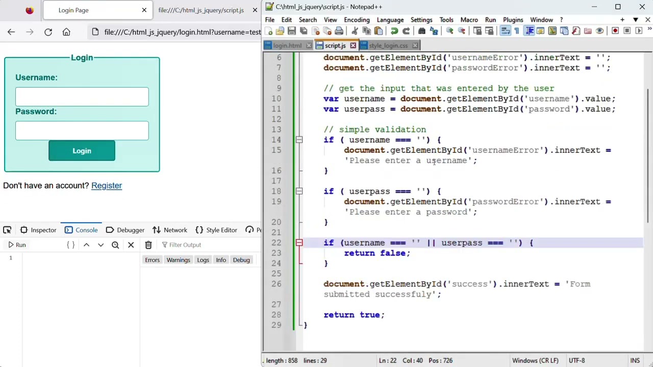 JavaScript 16: Prevent form from submitting using preventDefault()
