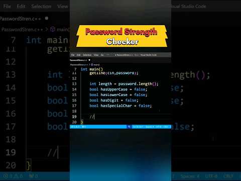 Password Strength Checker | Code Leos#shorts#coding#programming#cpp