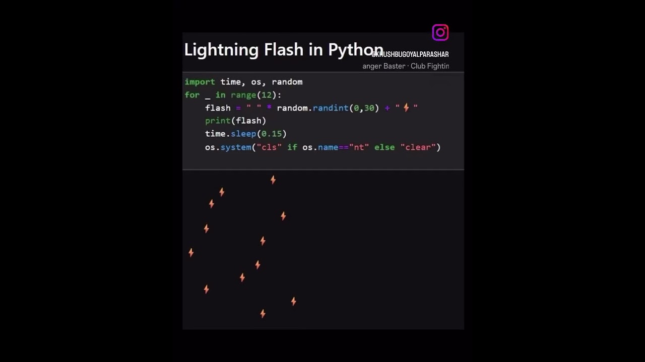 Lightning Flash in Python #python#coding #programming #pythontutorials #light #lightningflash
