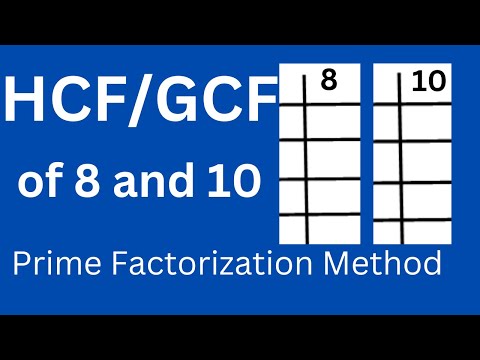 HCF/GCF of 8 and 10 l Prime Factorization Method