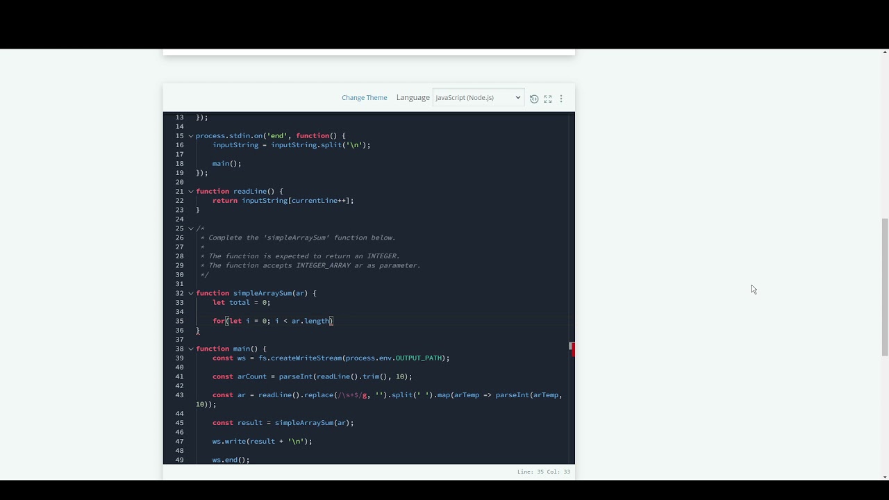 Simple Array Sum - Hacker Rank [Easy]
