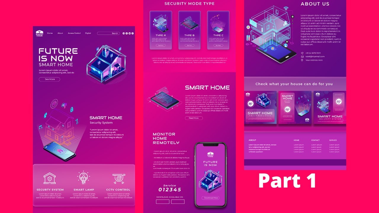 Create a respoonsive modern Website 2022 part 1 using html css js