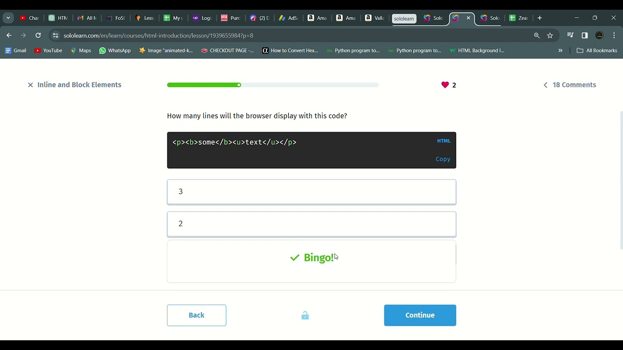 33 Inline and Block Elements | Introduction to HTML | Sololearn