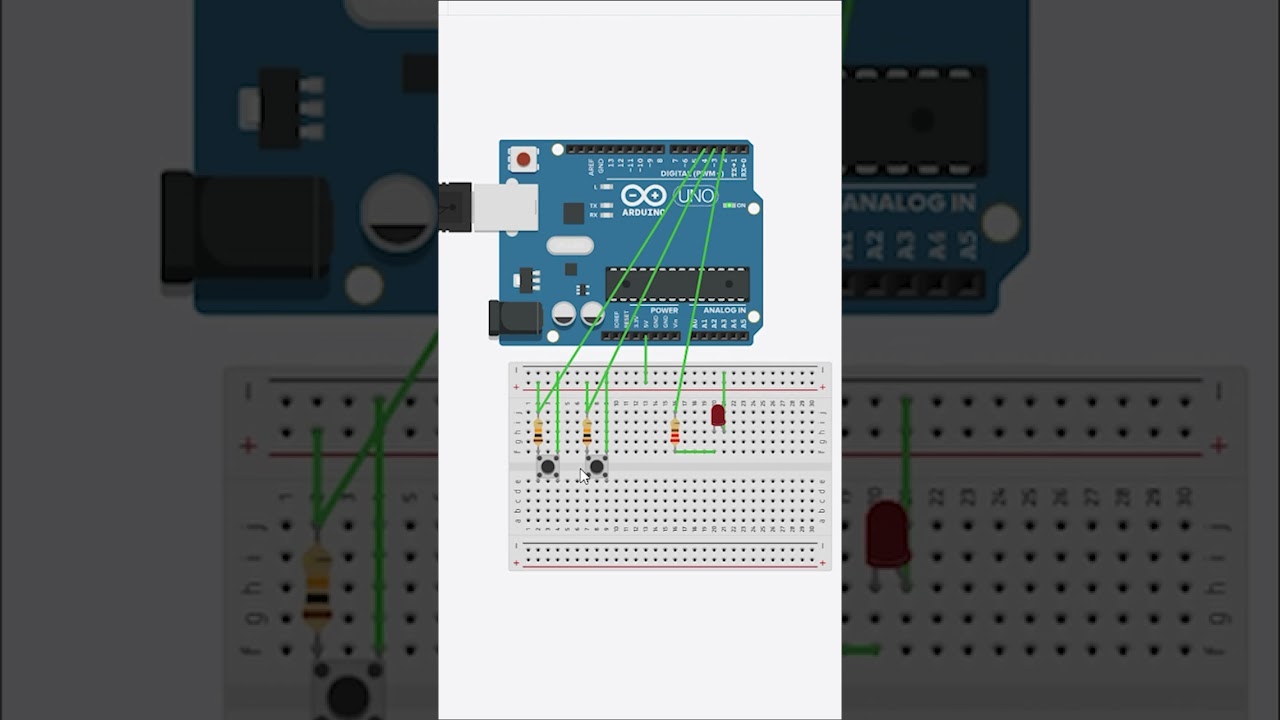 Controlling LED using two push buttons