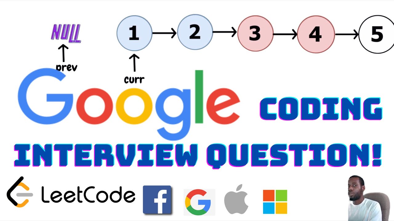GOOGLE Coding Interview Question - Reverse Linked List | LeetCode (With Animations)
