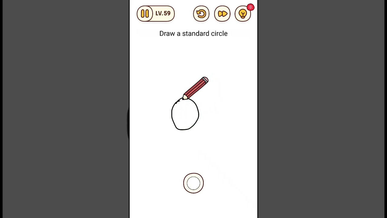 Brain Find Level 59 Draw a standard circle.