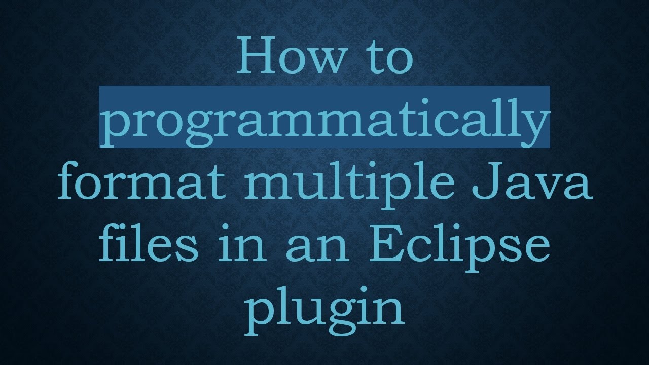 How to programmatically format multiple Java files in an Eclipse plugin