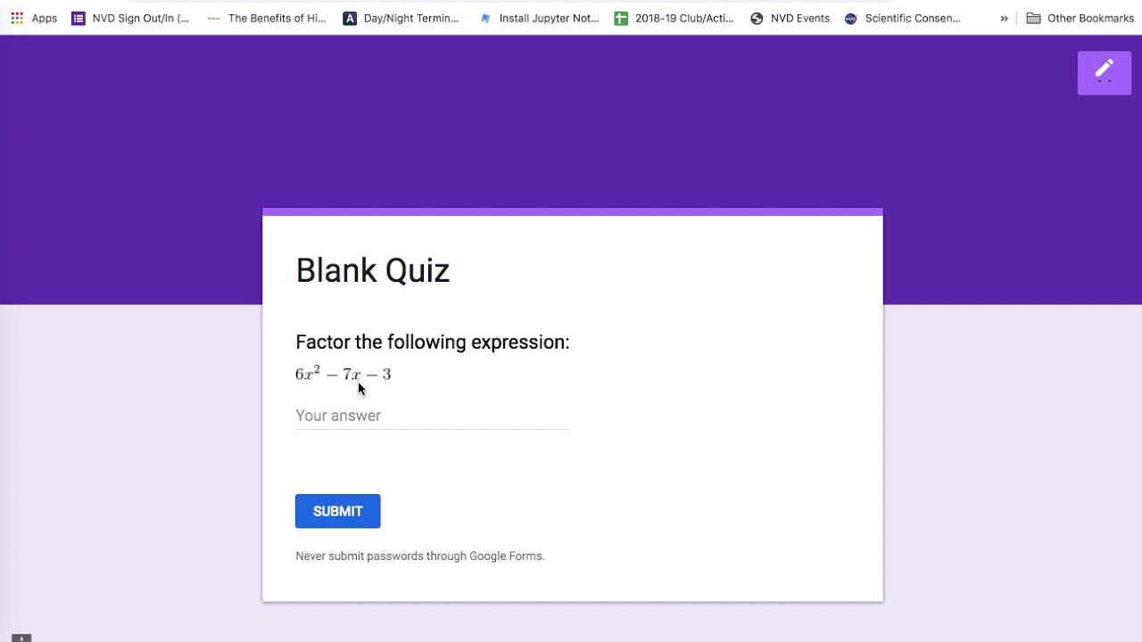Code Cogs & Google Forms