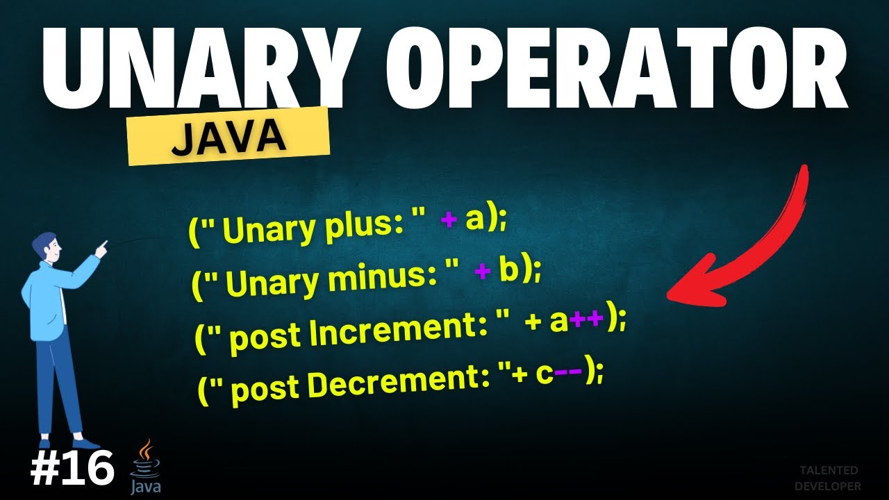 What is Unary Operator in Java | Chapter-16 | Java Tutorial For Beginners
