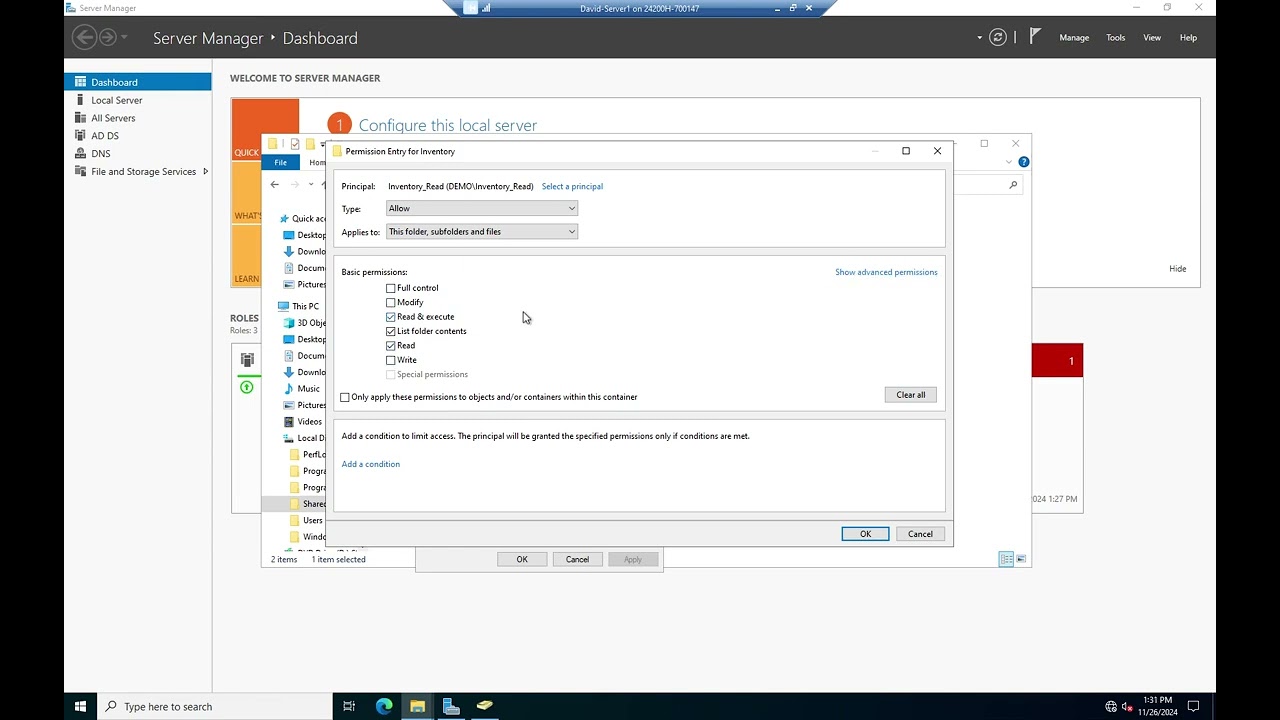 Securing files and folders in Windows Server
