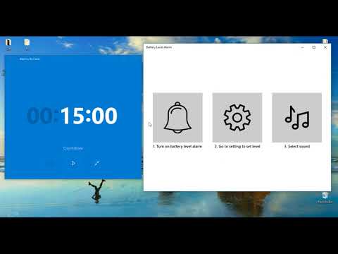 Battery Level Alarm App for Windows 10 Phone, Tablet and Laptop