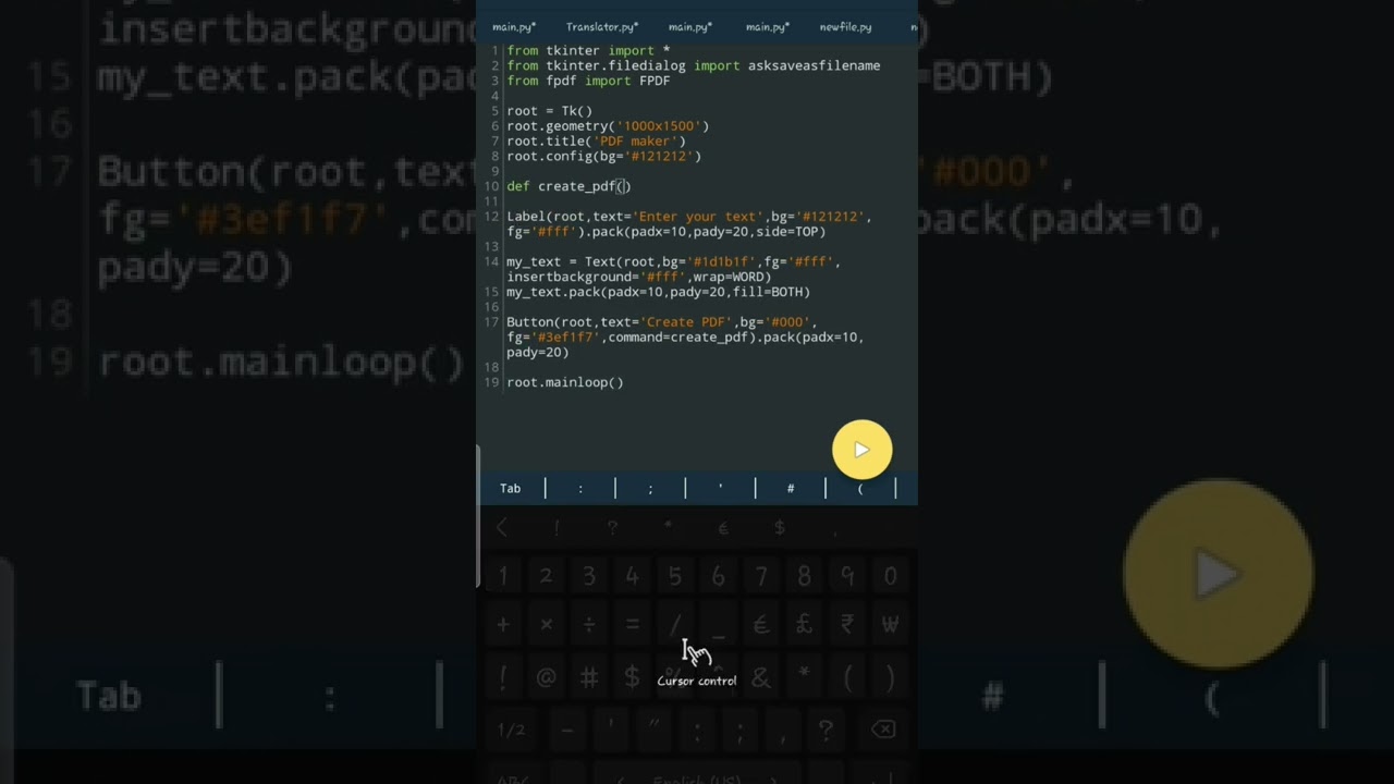 PDF maker using Python || LIKE and SUBSCRIBE For more !!#shorts #pythonprogramming #youtubeshorts