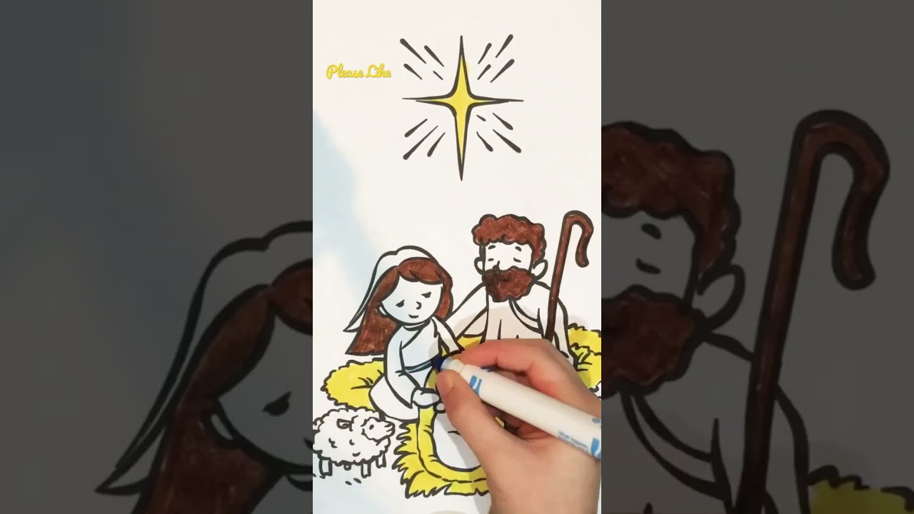 Nativity Scene 💫 #colorpage #colorsheet