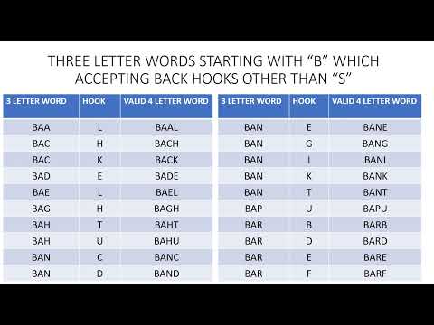 Three Letter Words Starting with B With Hooks