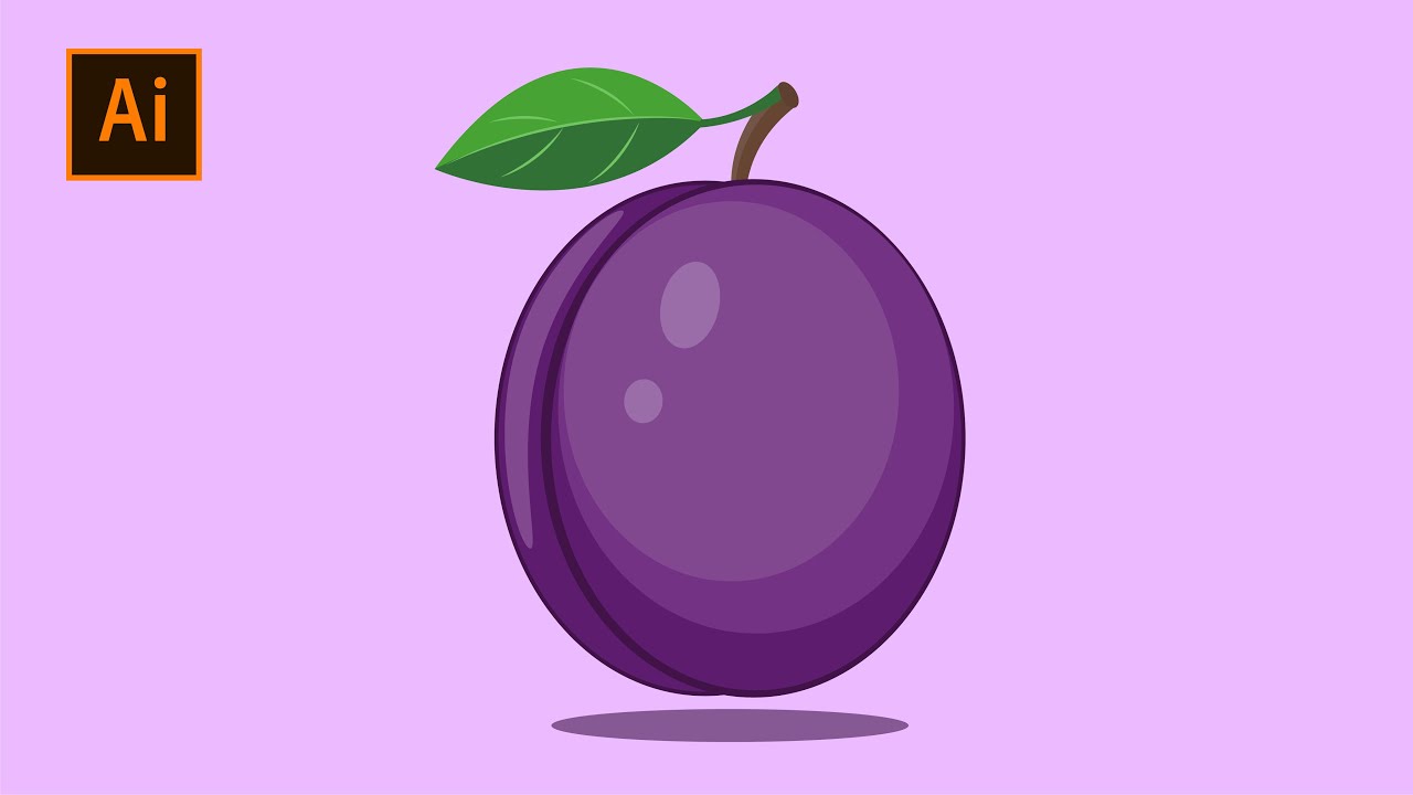 How To Create a Plum Fruit | Fruit Vector Art | Adobe Illustrator CC Tutorial 2023