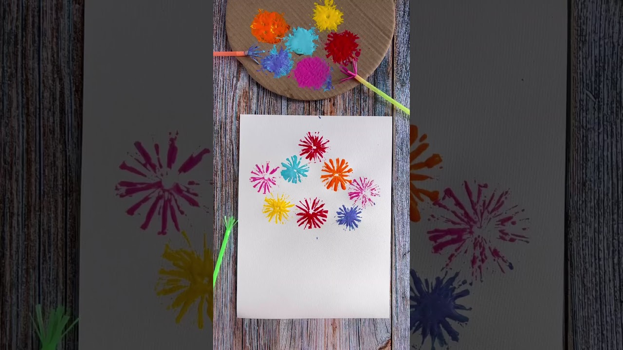 Straw 🍹Flower 💐 Prints🎨Toddler-Friendly #craft #mothersdaycard #montessori #preschool #kidscraft