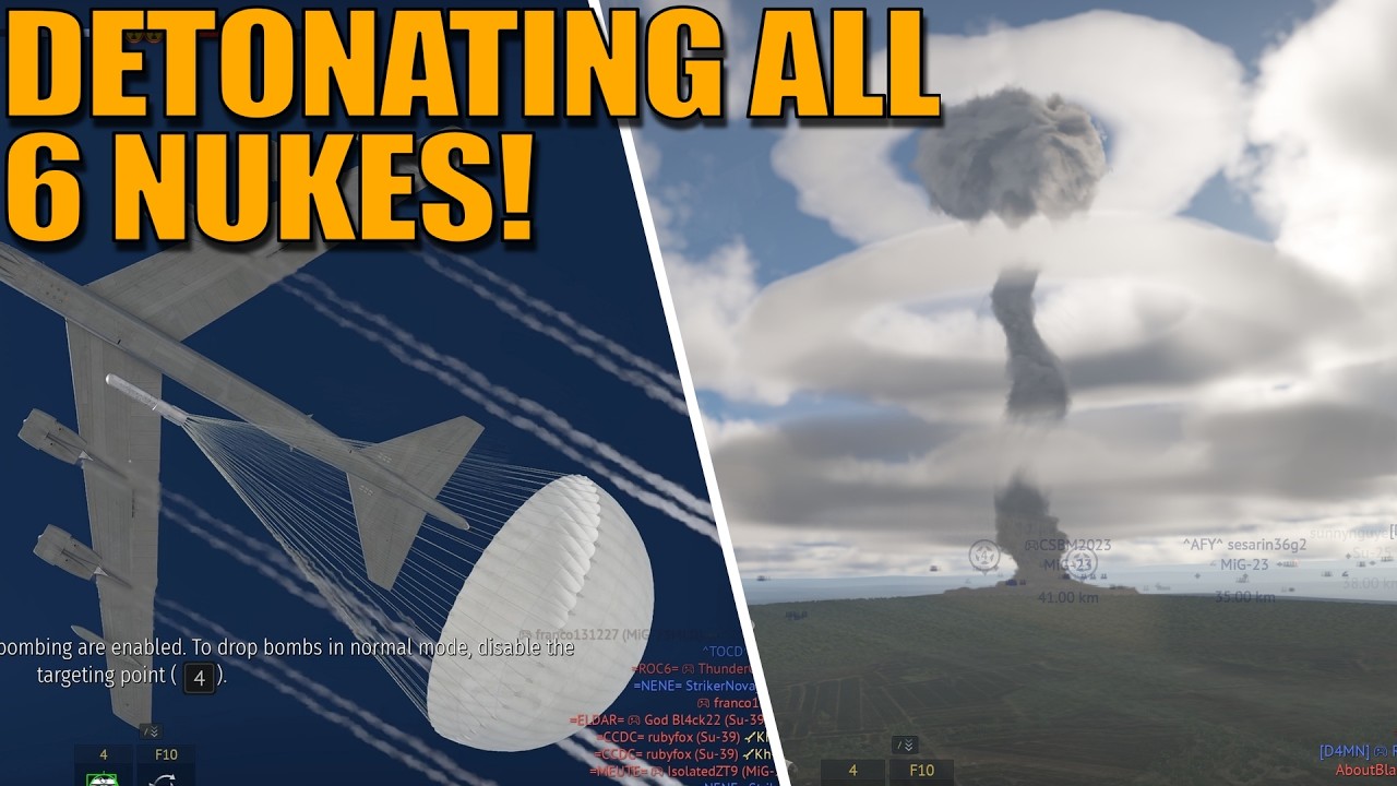 DETONATING the 6 NUCLEAR BOMBS in the EVENT! B61, RN-28, RN-40, B28 & RDS-37! - War Thunder