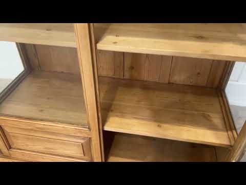 English 19thC Pine Display Cabinet